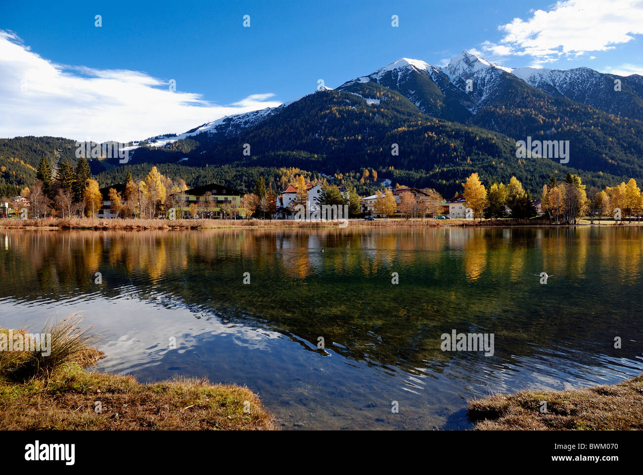 wildsee lake autumn reflection seefeld Austria Stock Photo - Alamy