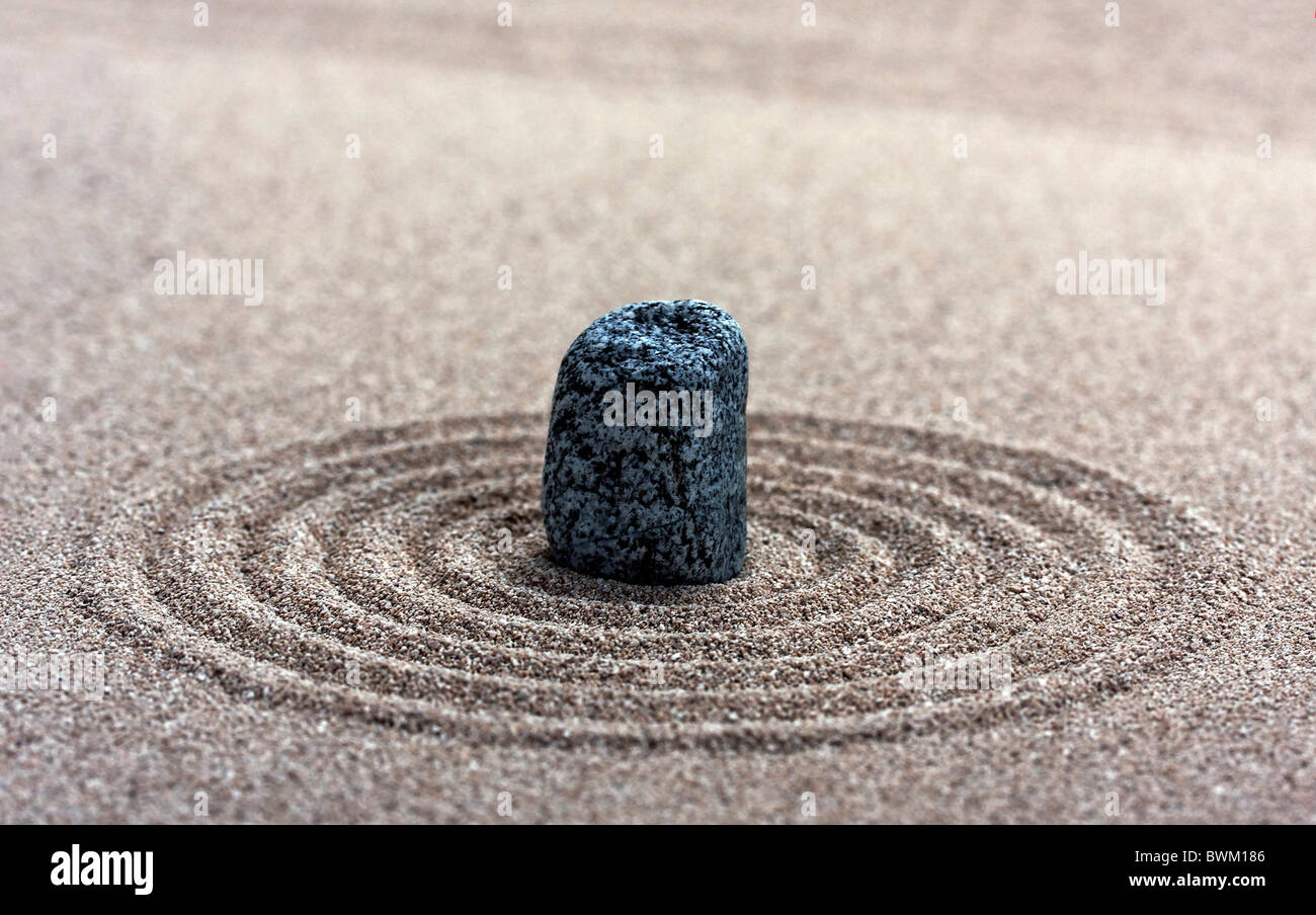 raked sand - zen rock garden - japan zen spirit inspired arrangement ...