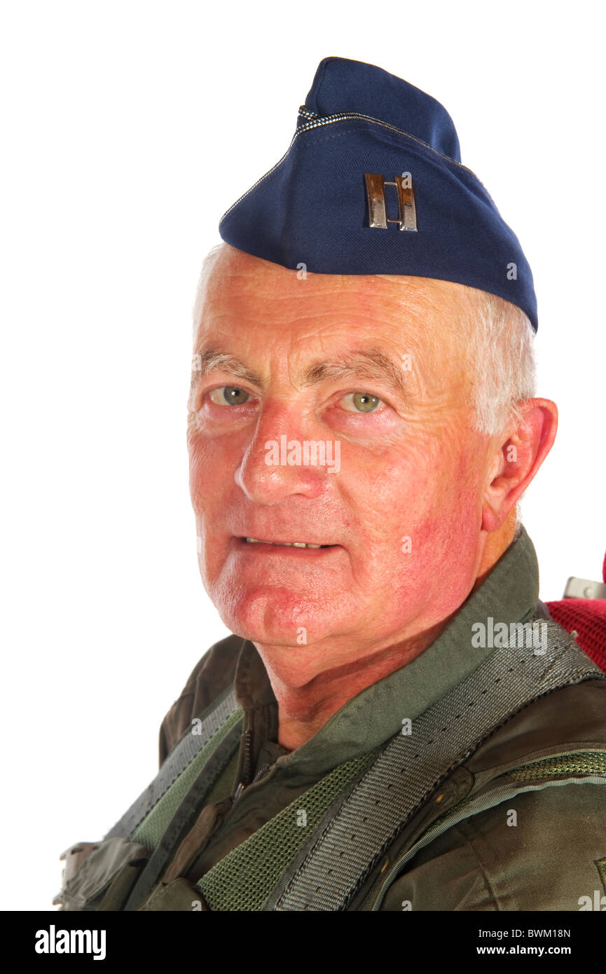 Crew American aircraft in full uniform isolated over white Stock Photo ...