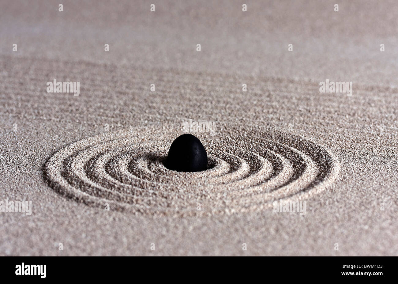 raked sand - zen rock garden - japan zen spirit inspired arrangement ...