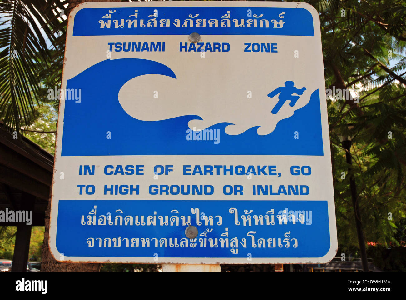 Thailand Asia Ao Nang Tsunami Sign Warning Hazard Zone Information Asia ...