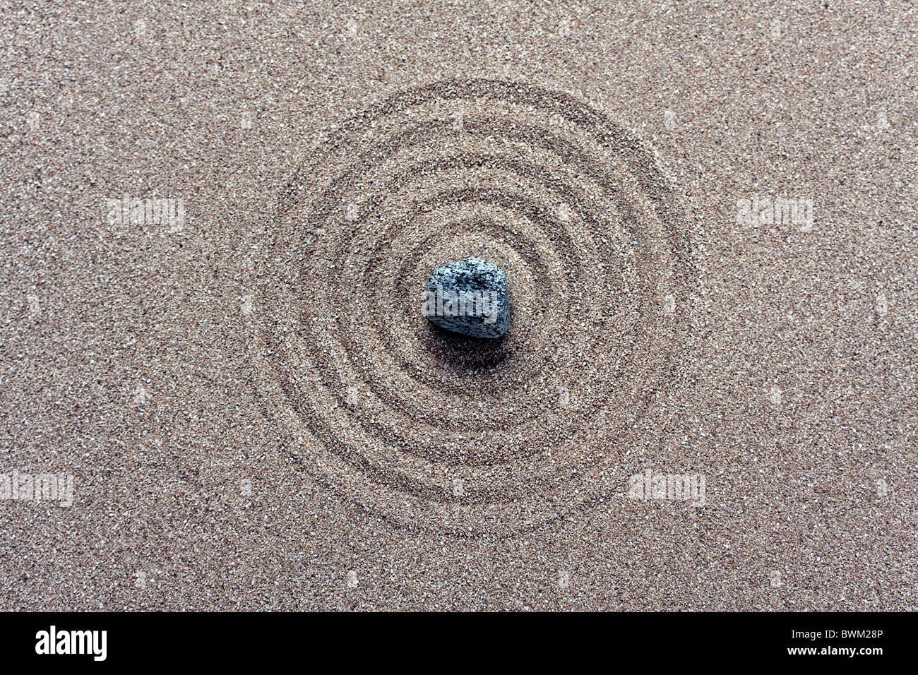 raked sand - zen rock garden - japan zen spirit inspired arrangement ...