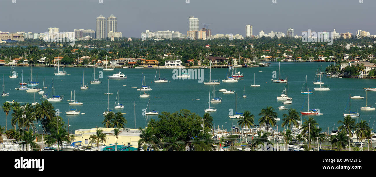 USA America United States North America Florida View to Miami Beach ...