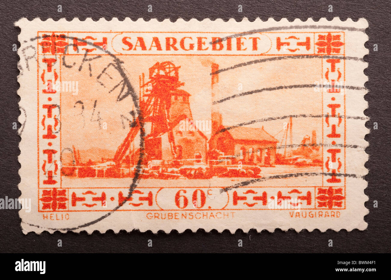 Saar Postage Stamp, Saargebiet, 60c Stock Photo - Alamy
