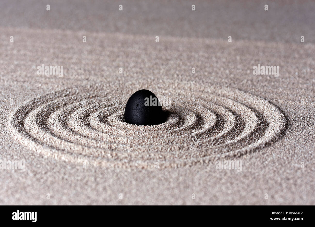 raked sand - zen rock garden - japan zen spirit inspired arrangement ...