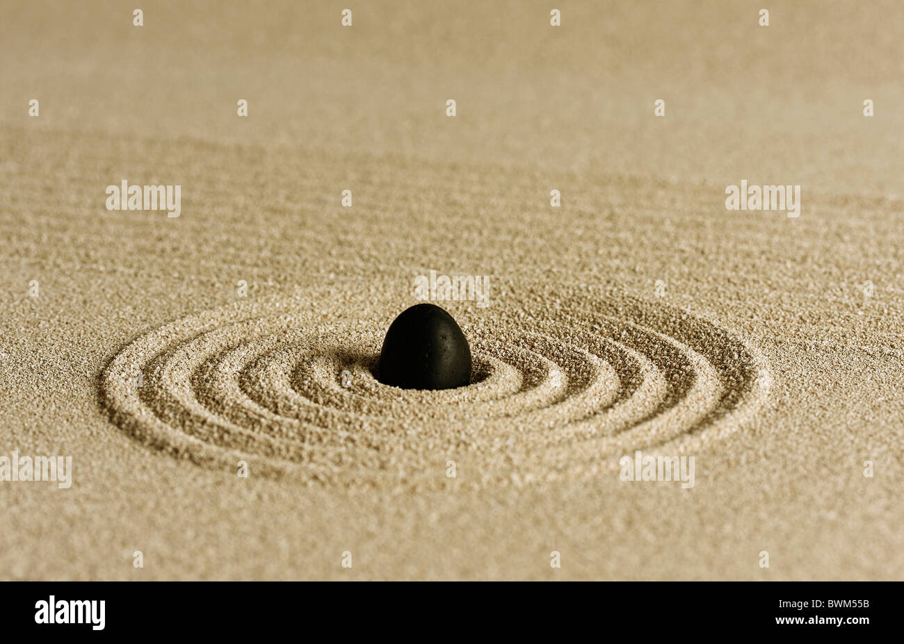 raked sand - zen rock garden - japan zen spirit inspired arrangement ...