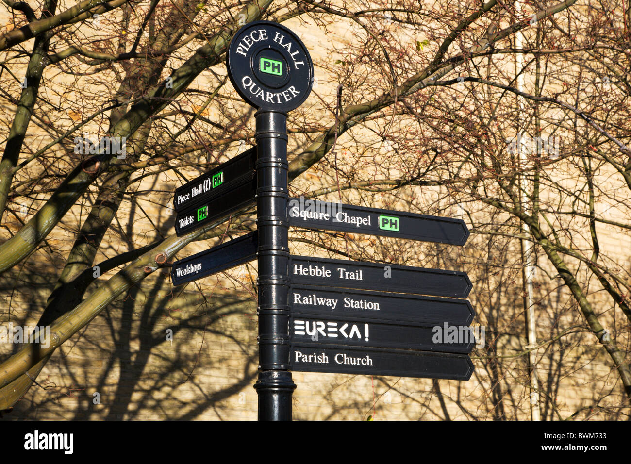 Piece Hall Quarter Information Sign Halifax West Yorkshire England ...
