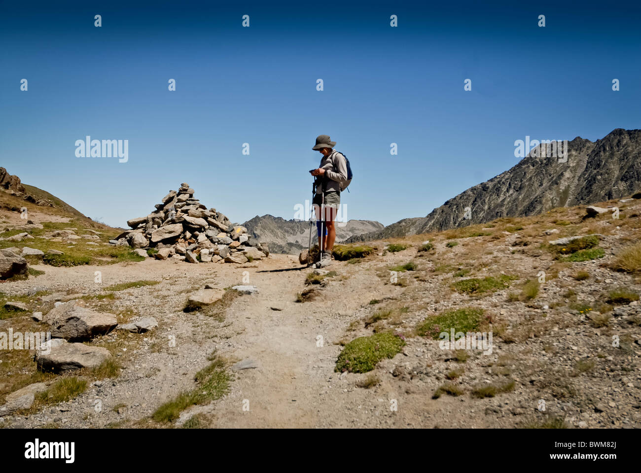 WALKER IN THE EAST PYRENEES, WALKING PART OF THE FRENCH GR10 ROUTE ...
