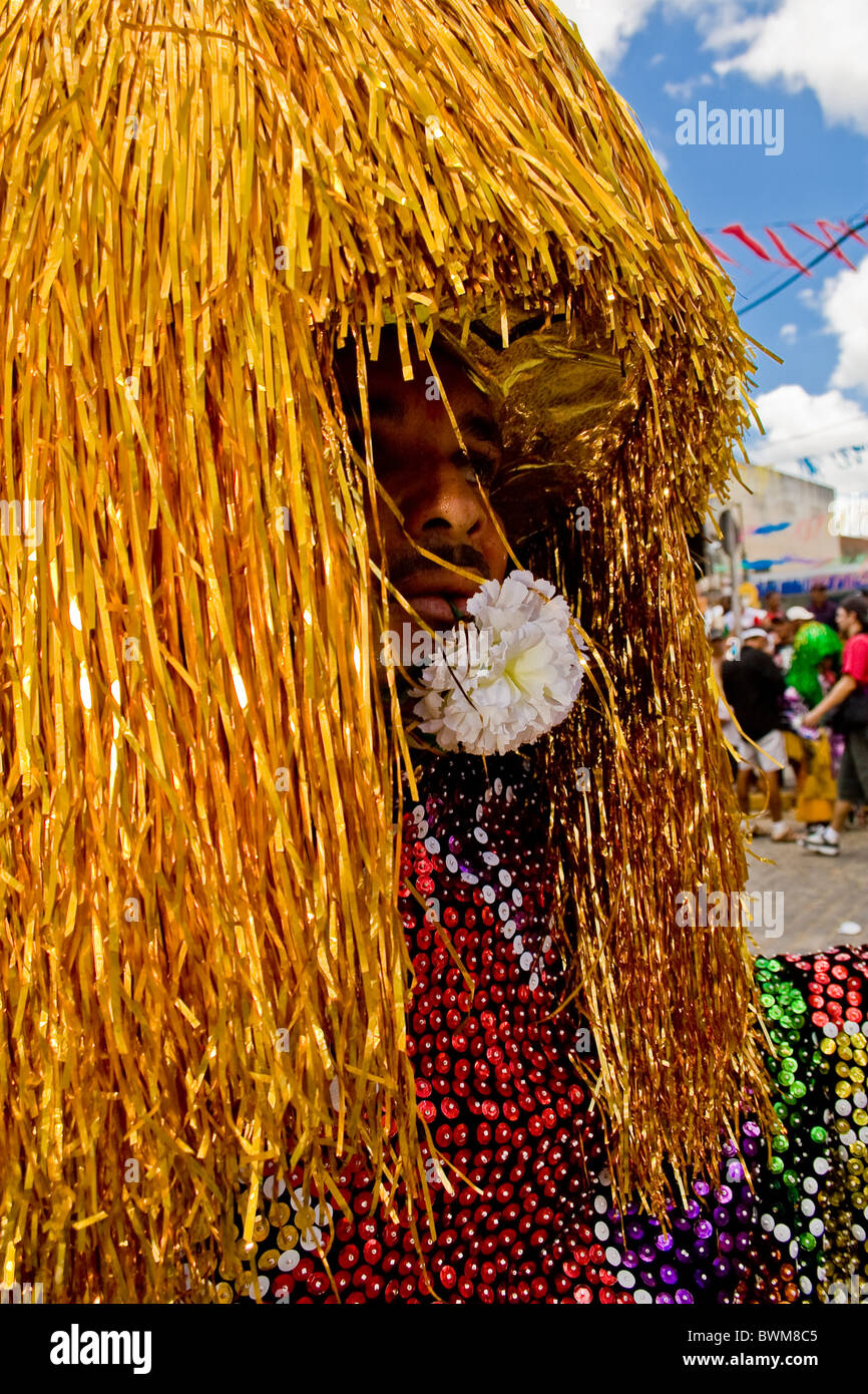 Parade of Brazilian Culture called "Caboclo de Lança" in the city of ...