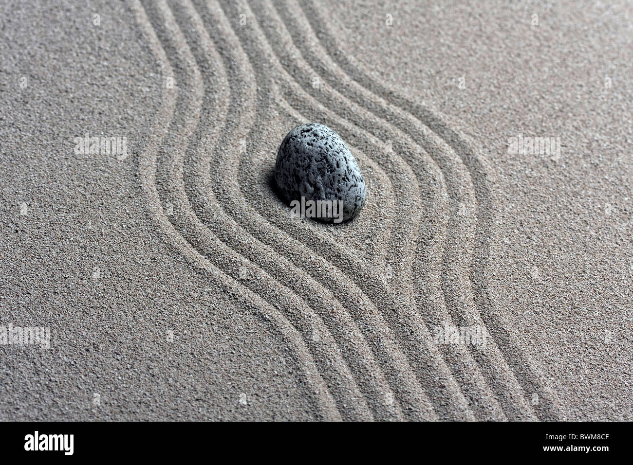 raked sand - zen rock garden - japan zen spirit inspired arrangement ...
