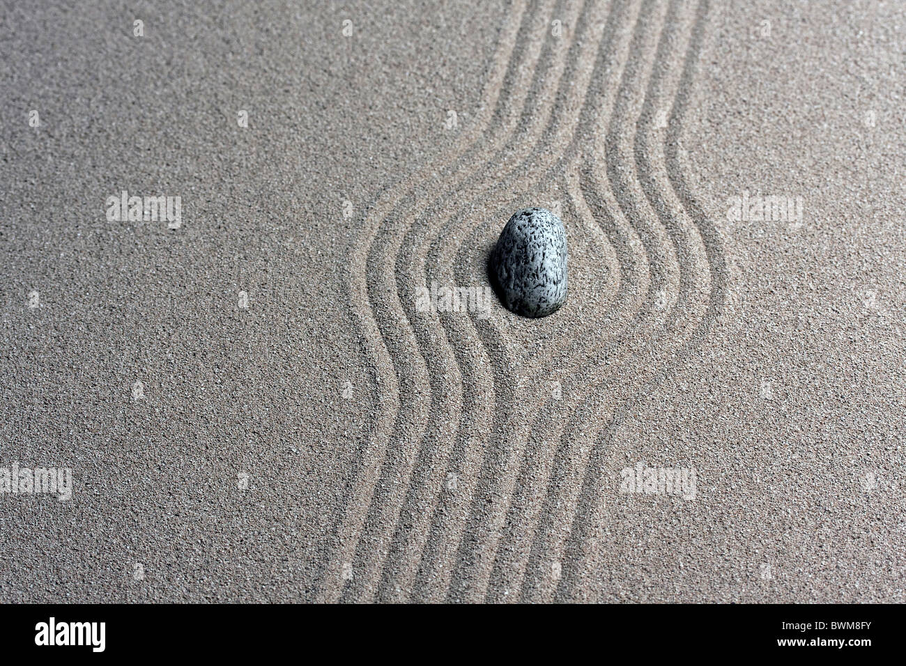raked sand - zen rock garden - japan zen spirit inspired arrangement ...