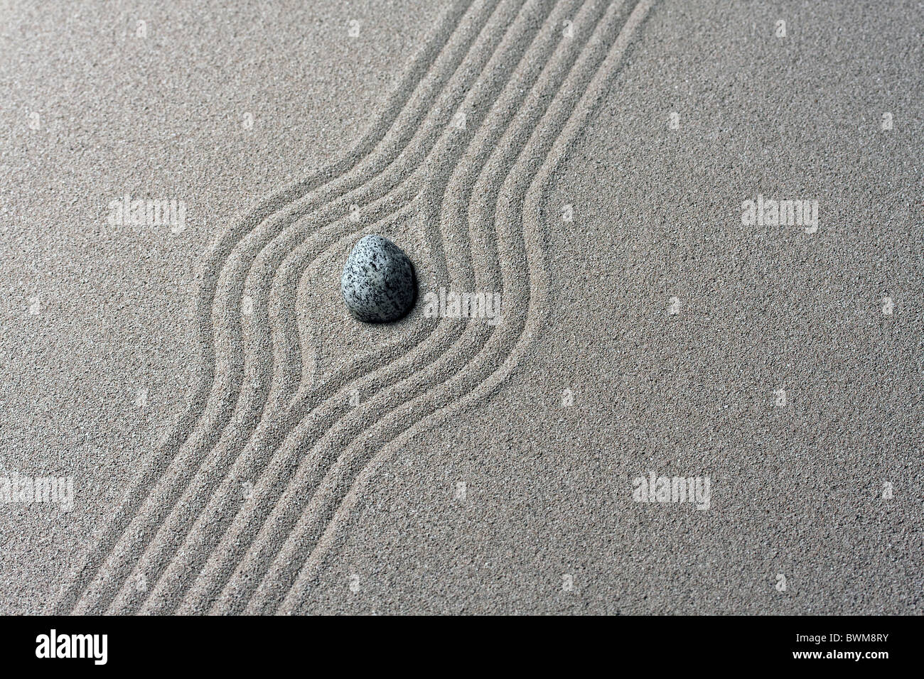 raked sand - zen rock garden - japan zen spirit inspired arrangement ...
