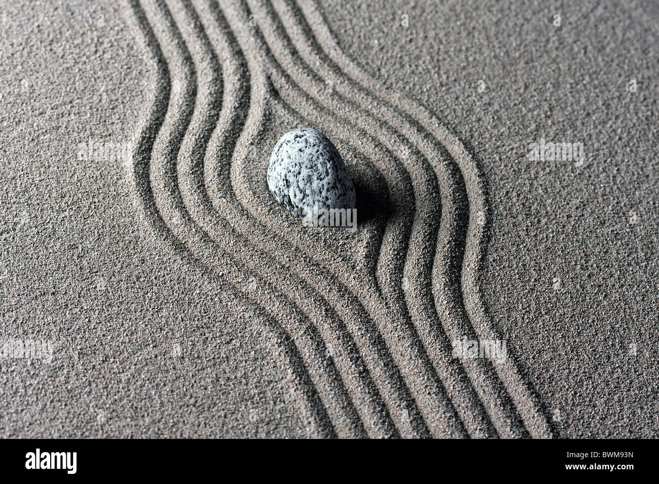 raked sand - zen rock garden - japan zen spirit inspired arrangement ...