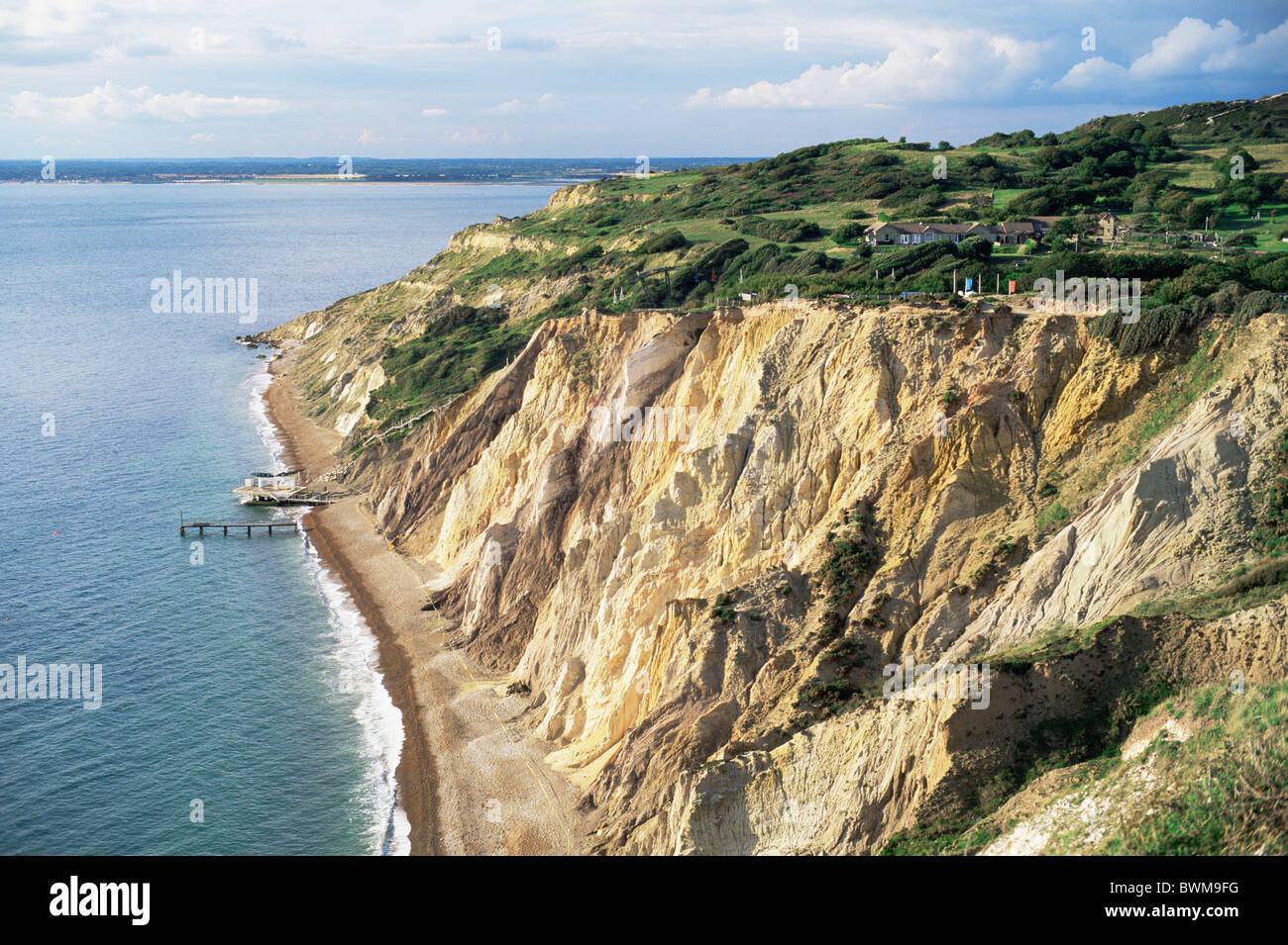 UK England Europe Isle of Wight Hampshire Alum Bay Geology Cliff Cliffs ...