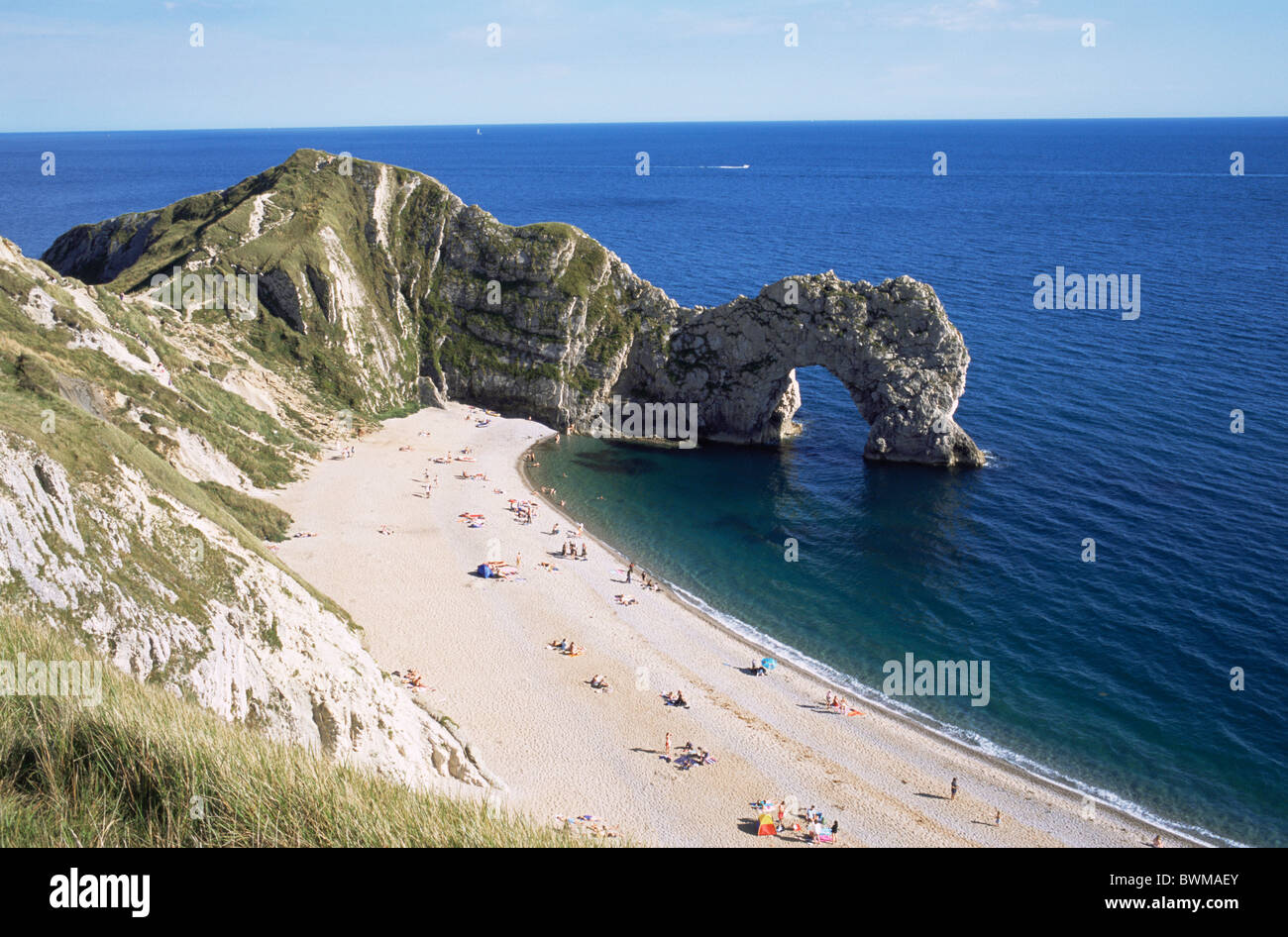 UK England Europe Dorset Durdle Door Beach Lulworth Beach Cliff Cliffs ...