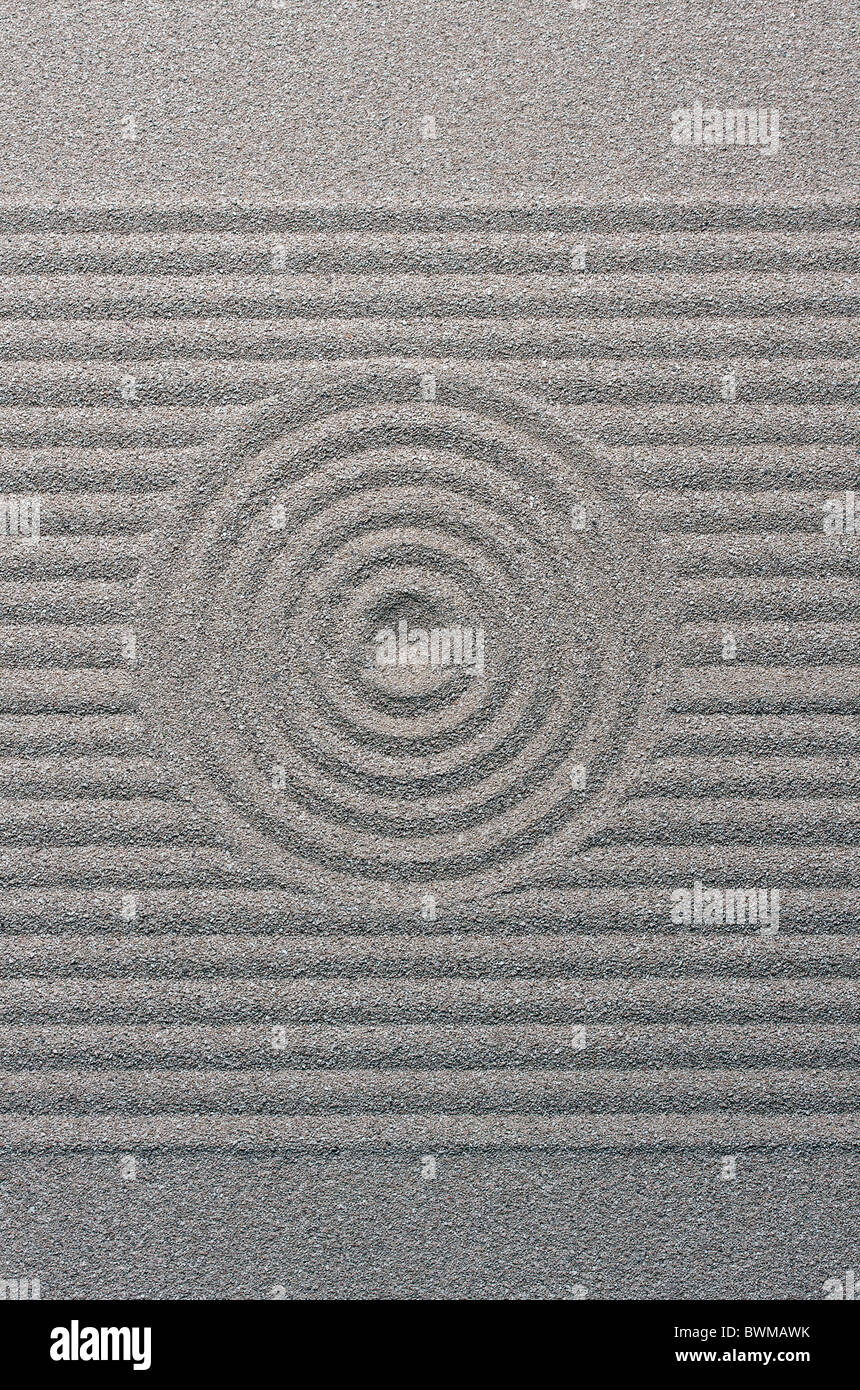 raked sand - zen rock garden - japan zen spirit inspired arrangement ...