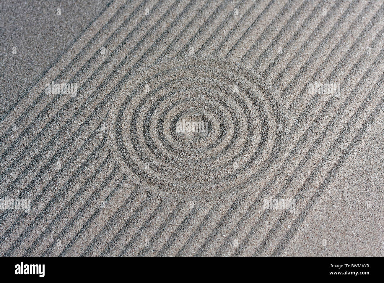 raked sand - zen rock garden - japan zen spirit inspired arrangement ...