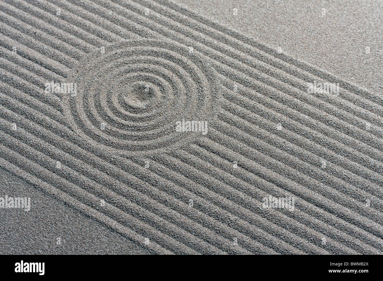 raked sand - zen rock garden - japan zen spirit inspired arrangement ...