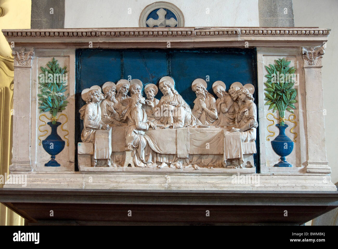 Last Supper, Altarpiece by Andrea della Robbia, Chiesa delle Sante ...
