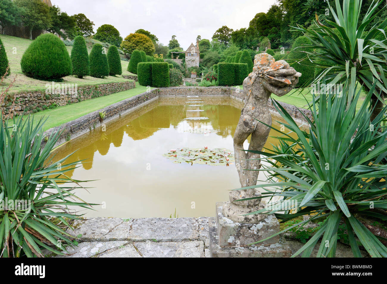 Gardens at Mapperton House, Dorset Stock Photo - Alamy