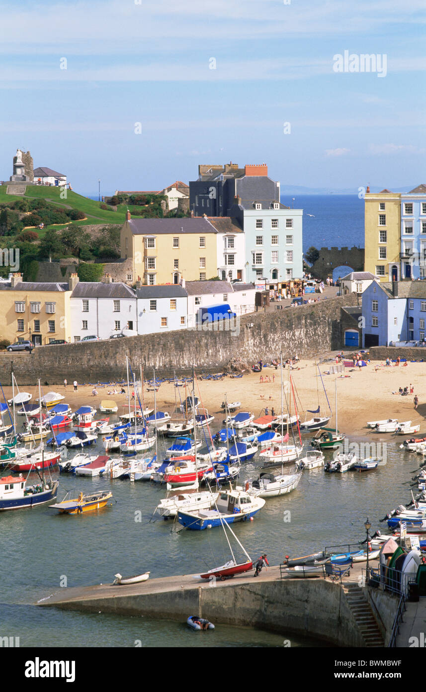 UK Wales Pembrokeshire Tenby Town Beach Coast Coastal Coastal Views ...