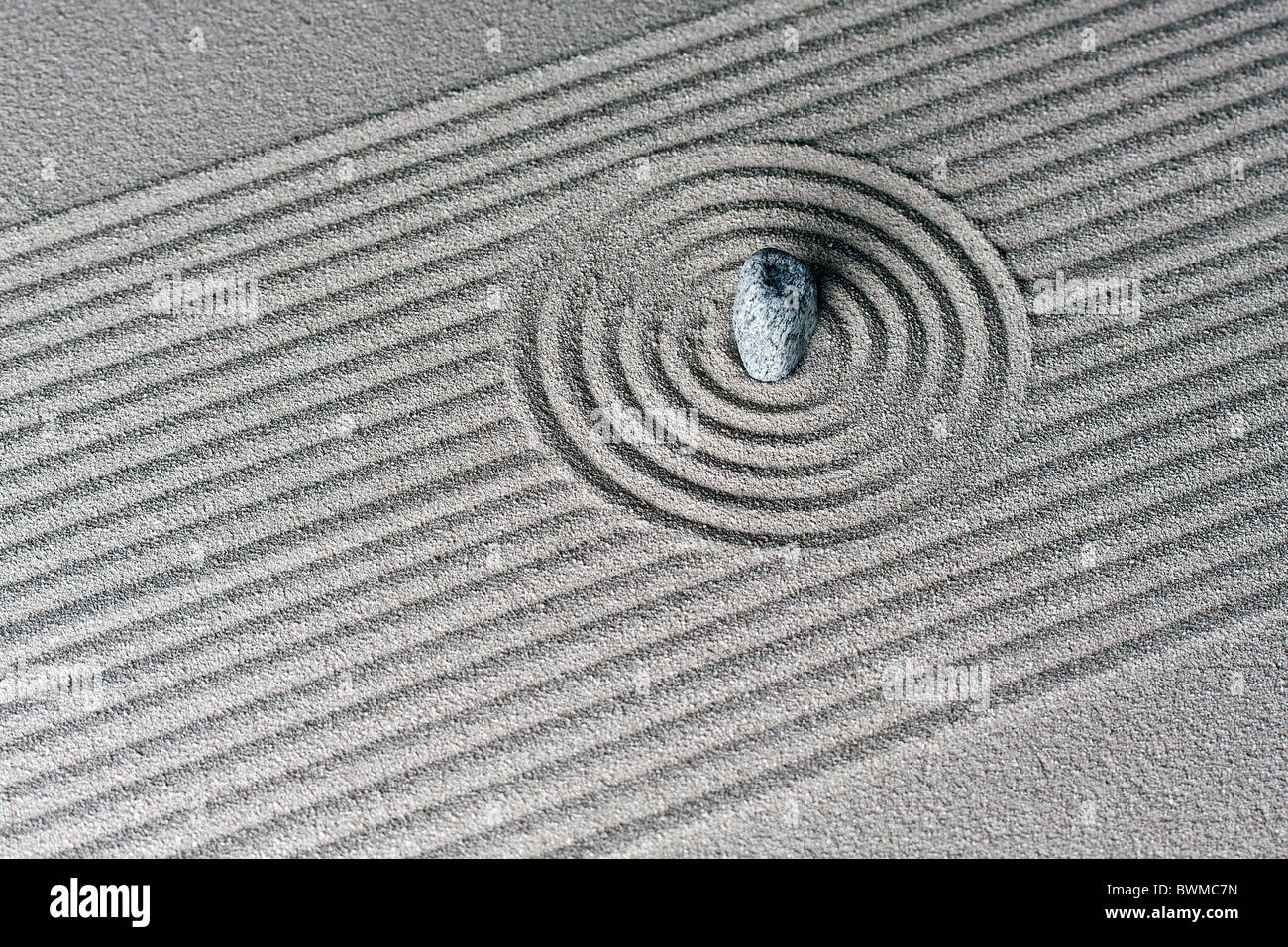raked sand - zen rock garden - japan zen spirit inspired arrangement ...