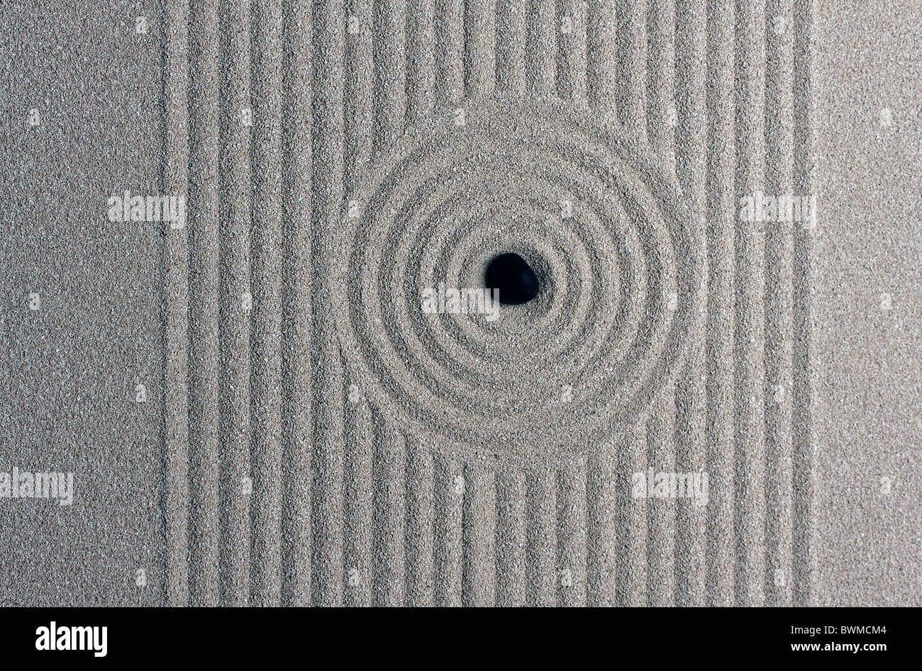 raked sand - zen rock garden - japan zen spirit inspired arrangement ...