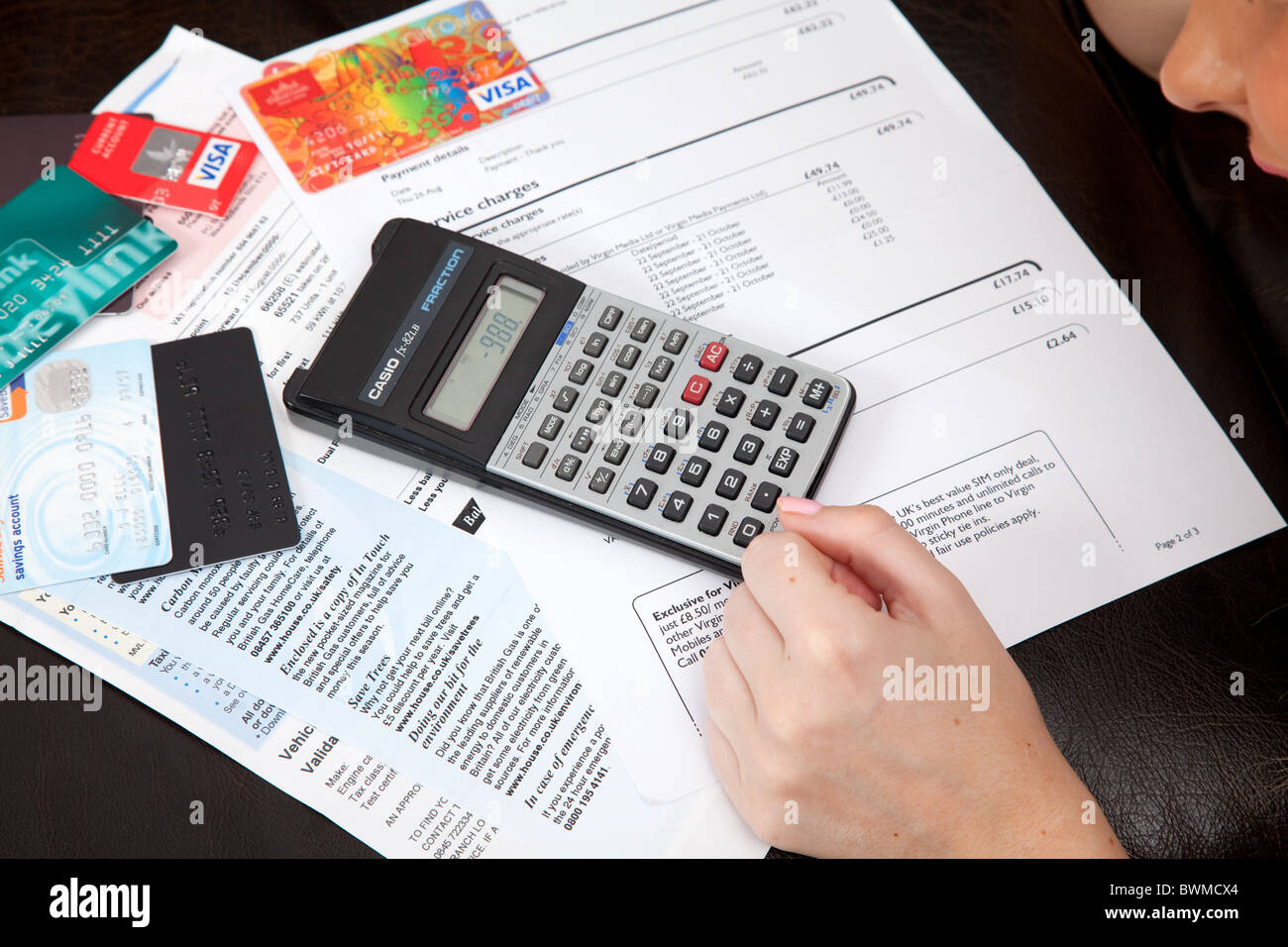 Photograph showing being in debt Stock Photo - Alamy