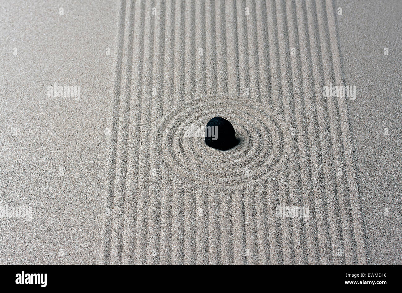 raked sand - zen rock garden - japan zen spirit inspired arrangement ...