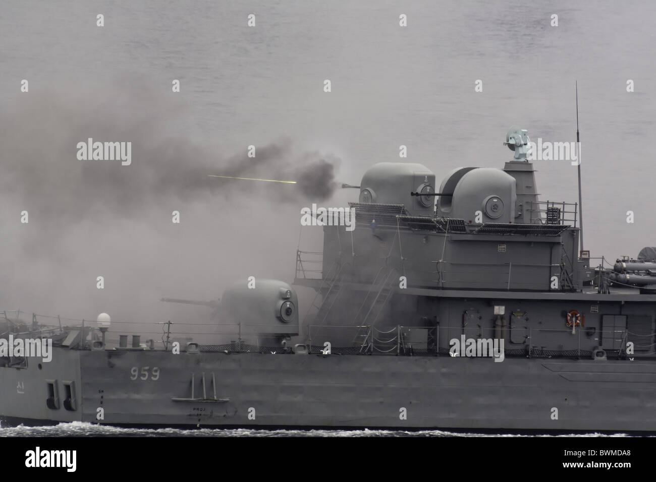 Korean Navy Live Fire Exercise Stock Photo - Alamy