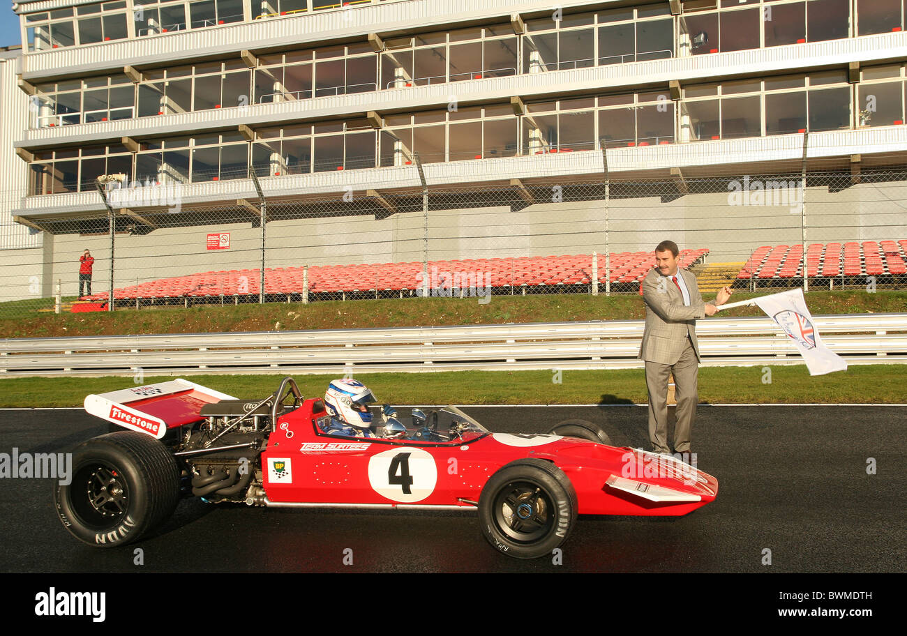 Robbie Kerr prepares to lead the grid around Brands Hatch in the ...