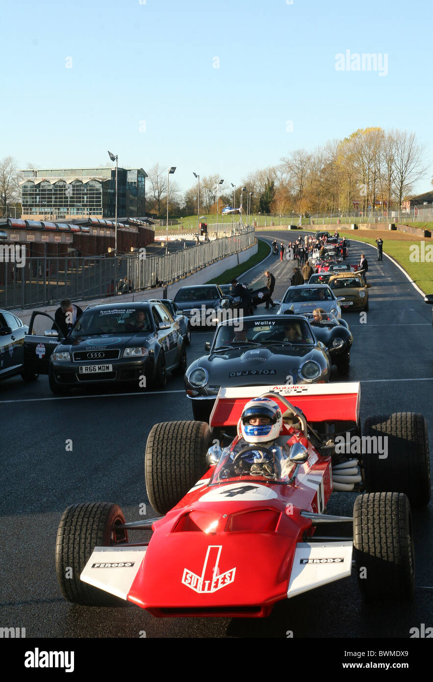 Robbie Kerr prepares to lead the grid around Brands Hatch in the ...