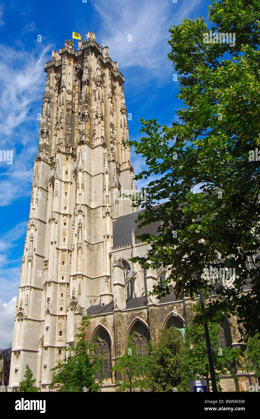 St Rombout Cathedral in the Grote Markt (Main Square), Mechelen ...