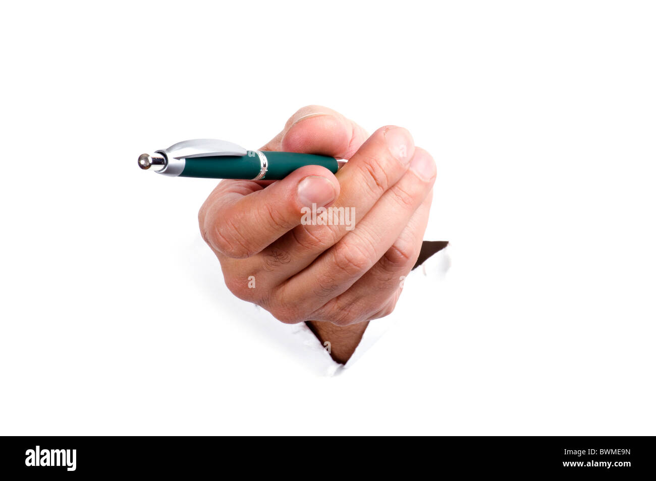 Man hand pen sign Cut Out Stock Images & Pictures - Alamy