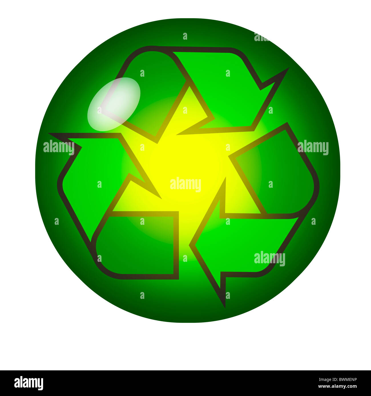 Recycling symbol inside a crystal ball or marble Stock Photo - Alamy