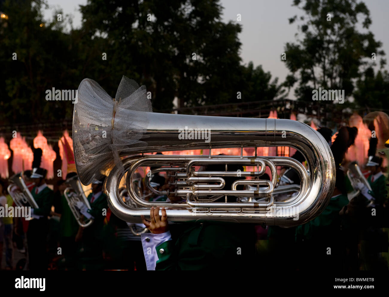 tubs in a sunset marching band Stock Photo - Alamy