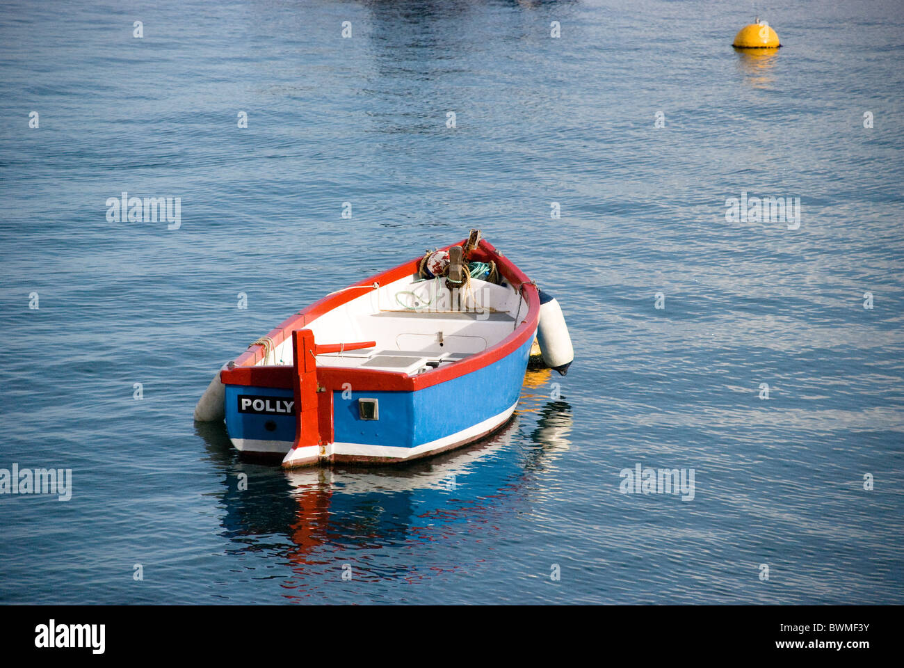 Polly, the small fishing boat in the harbour of Brixham Devon Stock ...
