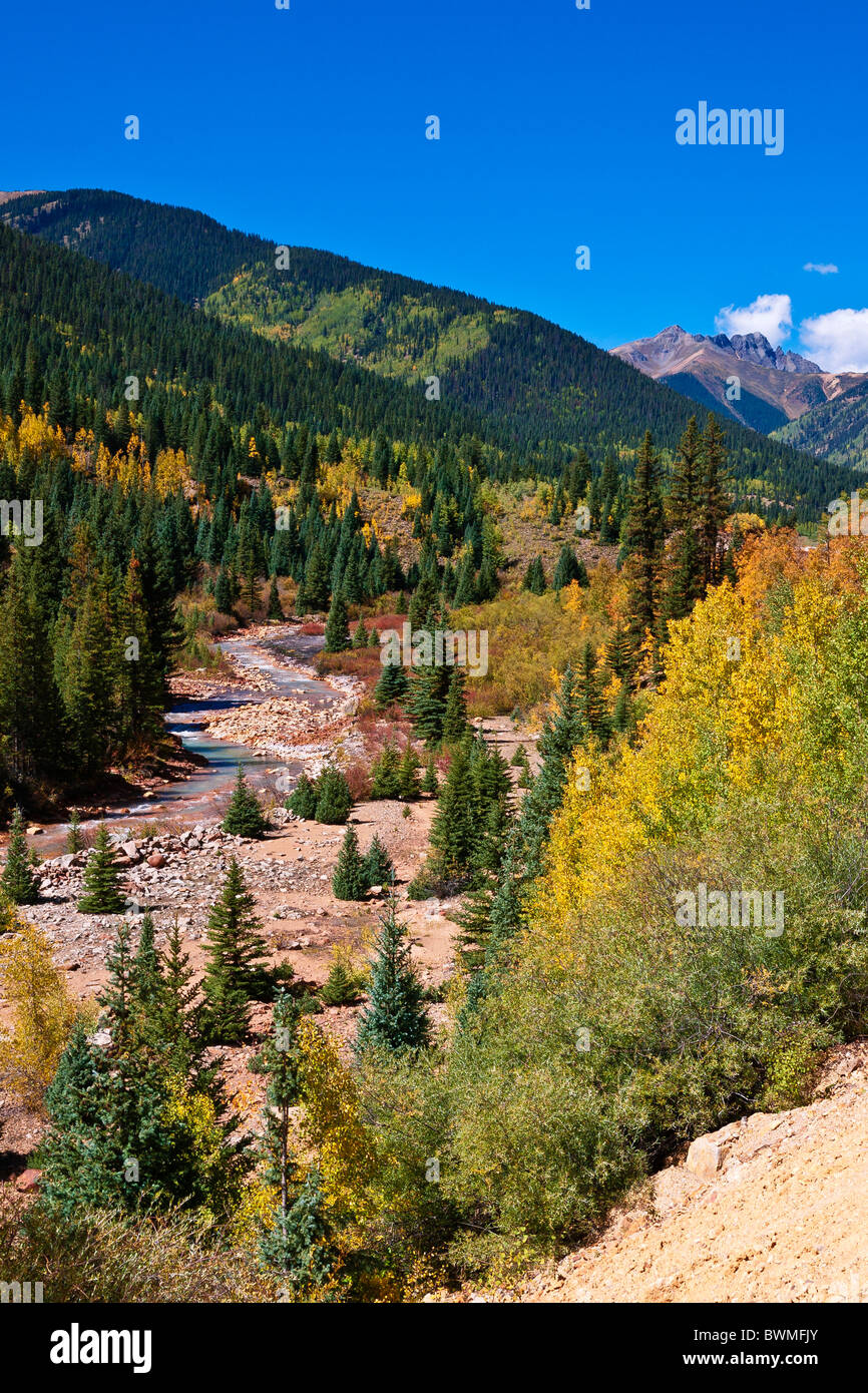 Fall color on the San Juan Skyway (Highway 550) near Silverton, San ...
