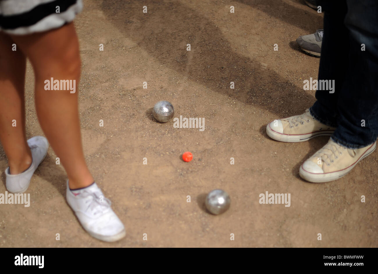 Players take part in a pétanque match in North London Stock Photo - Alamy