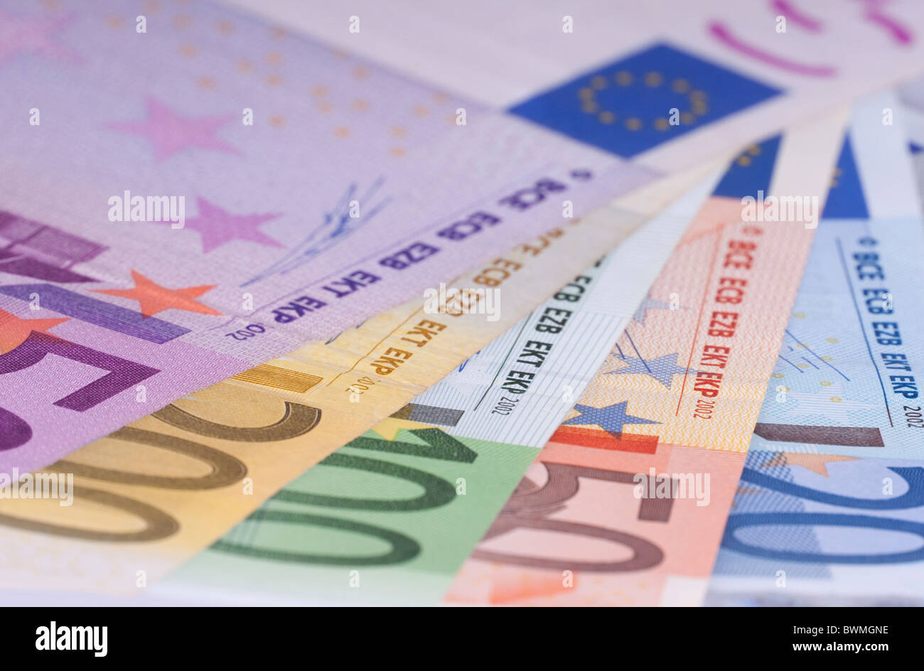 A set of the highest euro notes evaluable Stock Photo - Alamy