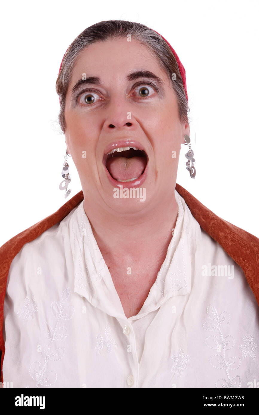 Gypsy woman with a funny expression Stock Photo - Alamy