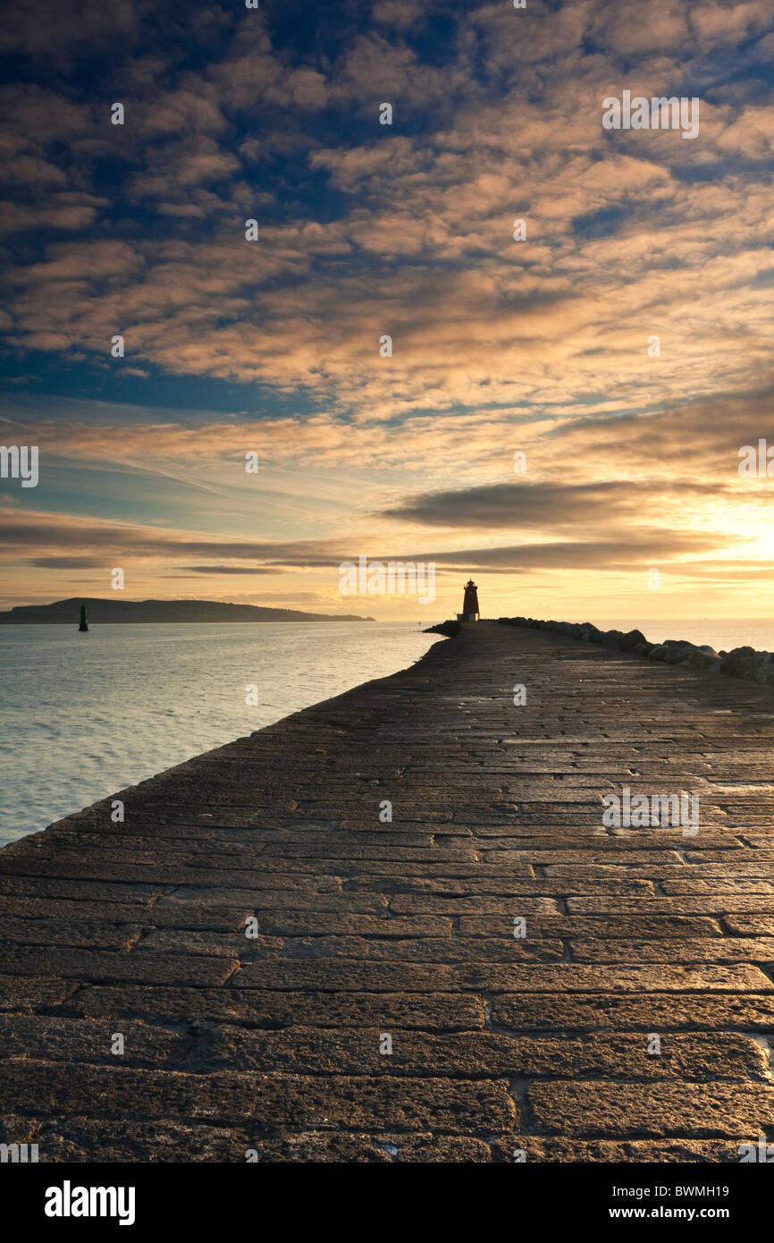 Sunset at Poolbeg Pier Stock Photo - Alamy