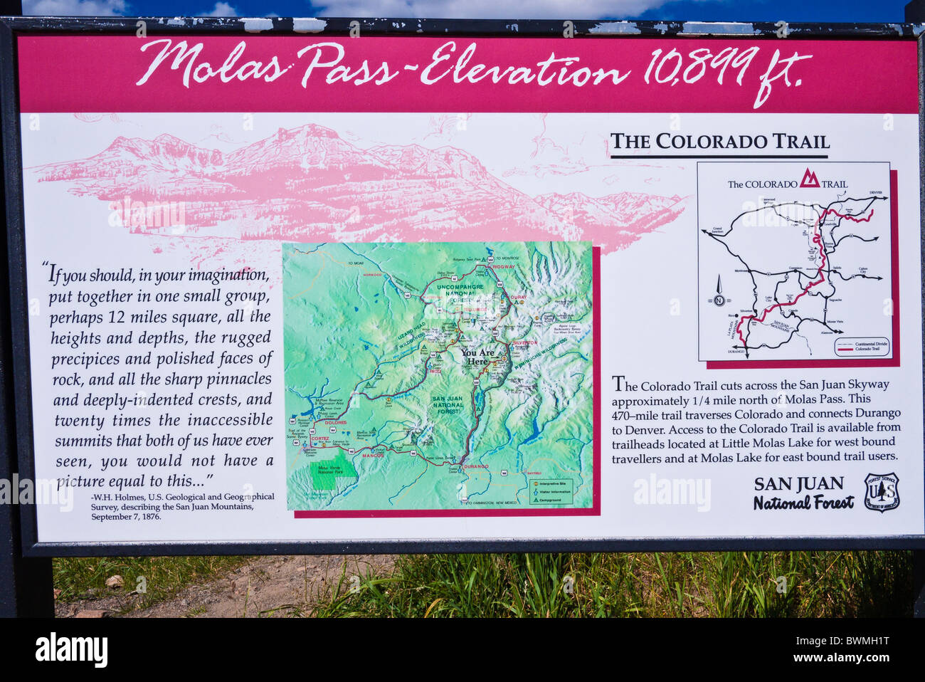 Molas Pass interpretive sign, San Juan Skyway (Highway 550), San Juan ...