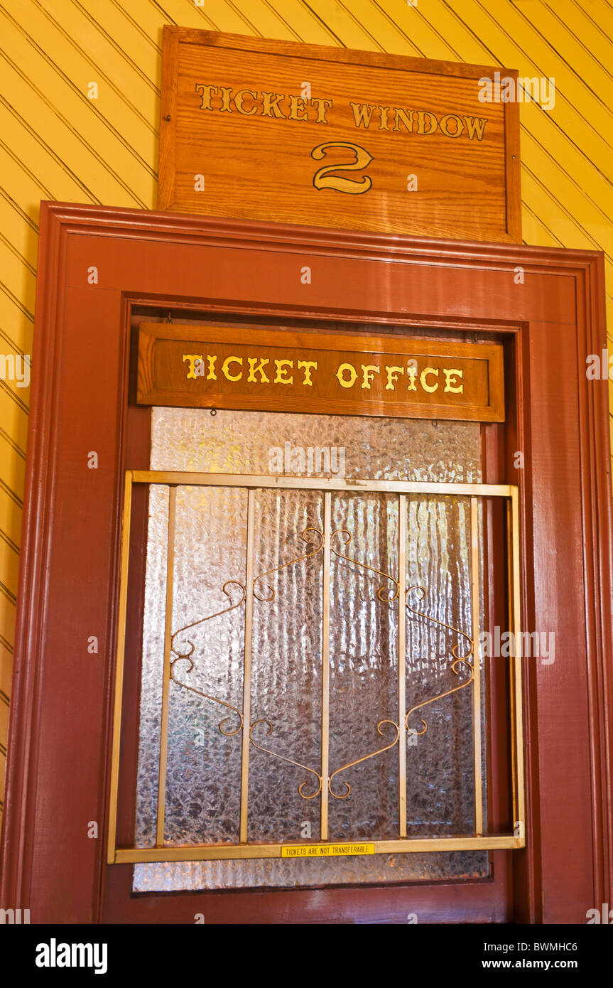 Ticket window at the Durango & Silverton Narrow Gauge Railroad depot ...