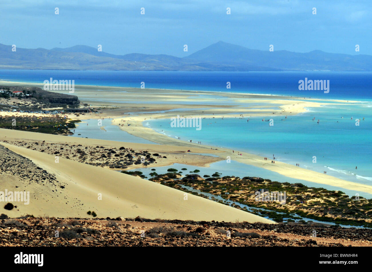 sandy dunes at sotavento beach jandia peninsula fuerteventura canary ...