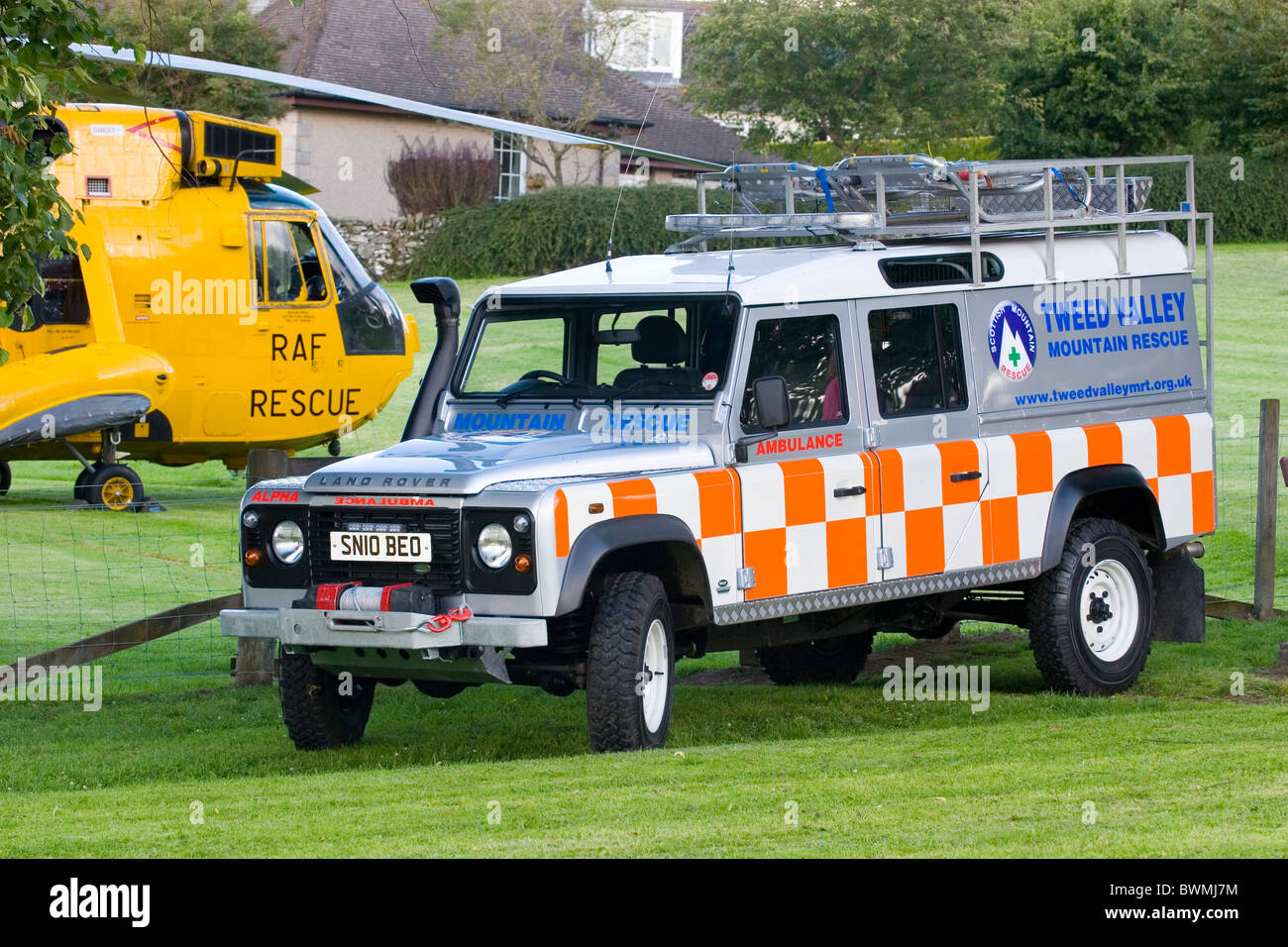 Tweed Valley Mountain Rescue with Off-road Ambulance Stock Photo - Alamy