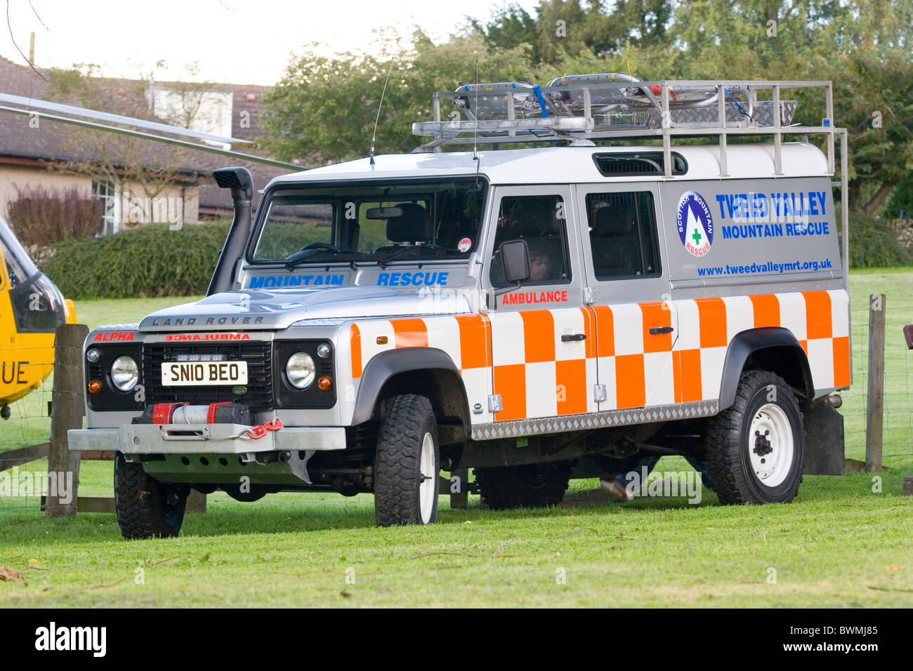 Tweed Valley Mountain Rescue with Off-road Ambulance Stock Photo - Alamy