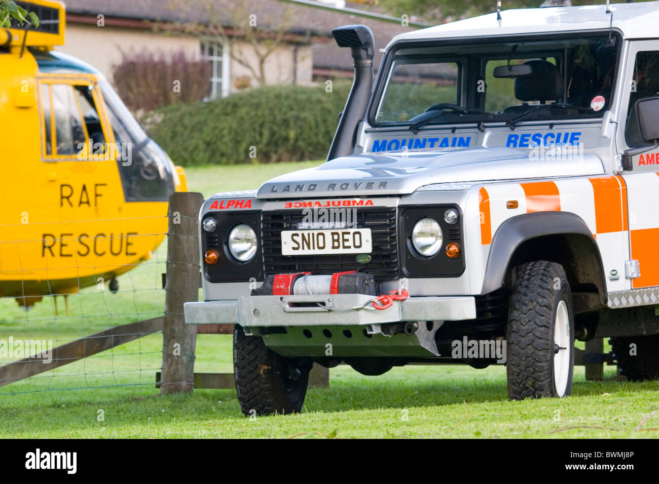 Tweed Valley Mountain Rescue with Off-road Ambulance Stock Photo - Alamy