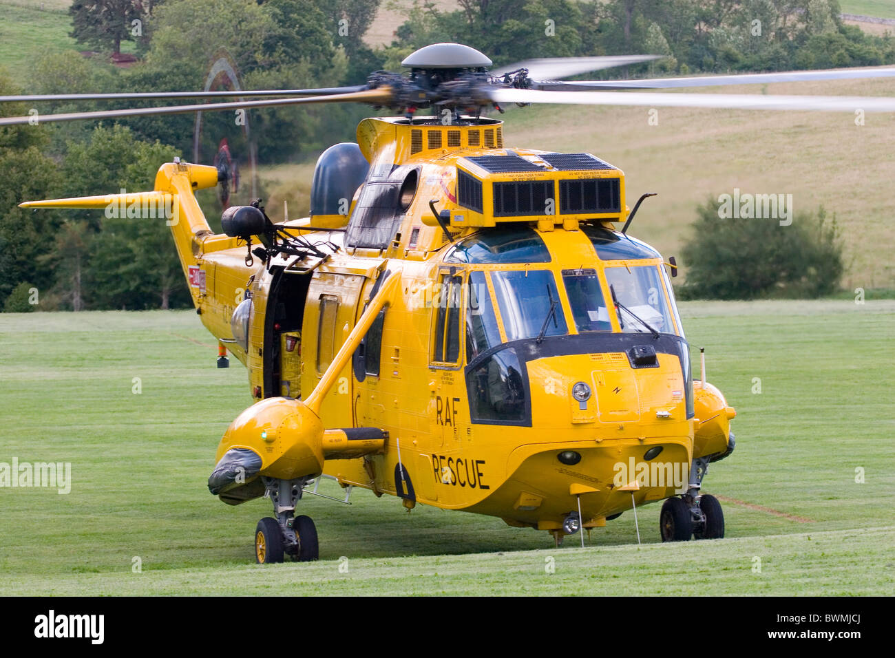 RAF Rescue Helicopter - in Selkirk, Scottish Borders Stock Photo - Alamy
