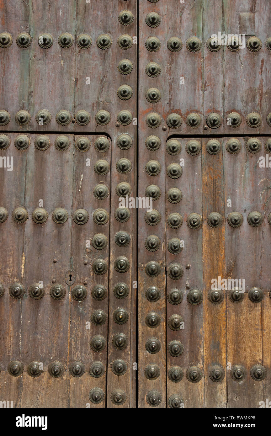 Typical Andalusian-style wooden studded door, Andalusia, Spain Stock ...